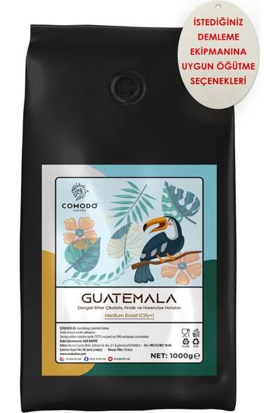 Comodo Coffee Single Origin Guatemala Çekirdek-Filtre Kahve 1000G Comodo Coffee Single Origin Guatemala Çekirdek-Filtre Kahve 1000G