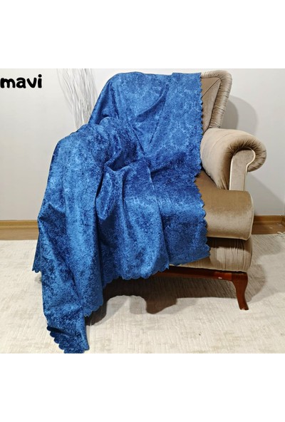 Özlü Home Özlü Home mavi Süngerli Koltuk-Çekyat Örtüsü Desenli