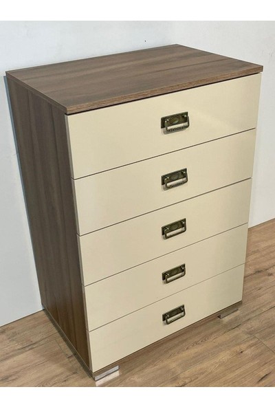 İpek Mobilya Vesta Klasik 5 Çekmeceli Şifonyer ( Ceviz - Cappucino ) İpek Mobilya Vesta Klasik 5 Çekmeceli Şifonyer ( Ceviz - Cappucino )