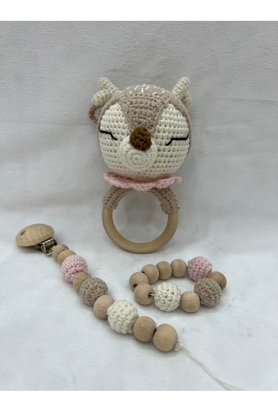 Misco Bebe Amigurumi Geyik Halkalı Set