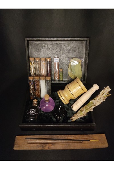Arzu Kırlar Witch/wiccan Ahşap Kutulu Witchcraft Iksir Yapım Seti
