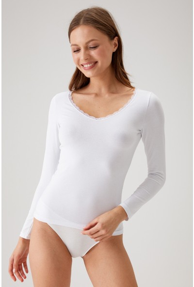 Pierre Cardin Kadın 1029 Uzun Kollu Dantelli Atlet