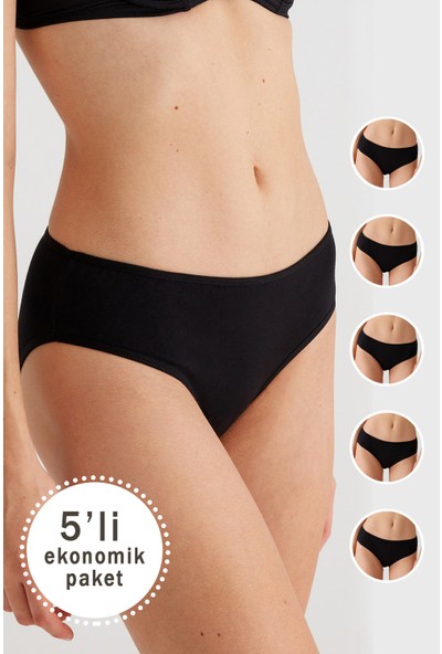 Pierre Cardin Kadın 5'li Kalın Kenarlı Klasik Slip Külot Pierre Cardin Kadın 5'li Kalın Kenarlı Klasik Slip Külot