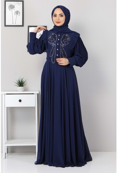 Piliseli Incili Abiye Indigo