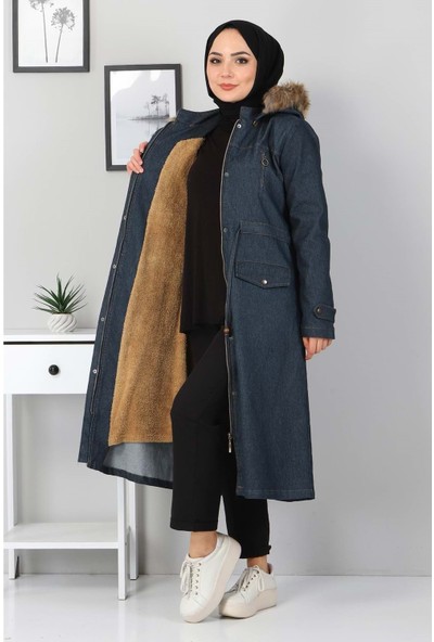 Fermuar Detaylı Kot Mont Petrol Fermuar Detaylı Kot Mont Petrol