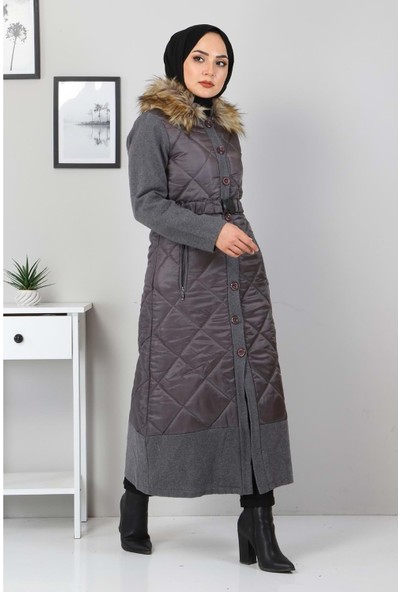 Düğmeli Kaşe Füme