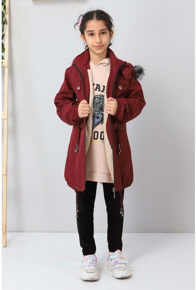 Püskül Detaylı Çocuk Mont Bordo Püskül Detaylı Çocuk Mont Bordo