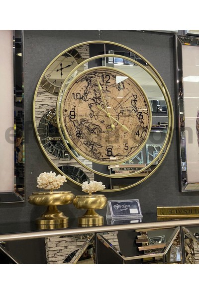 Atlas-Bronz Ayna Duvar Saati 80CM