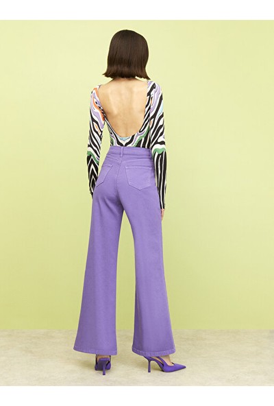 Nocturne Geniş Paça Jean Pantolon Mor