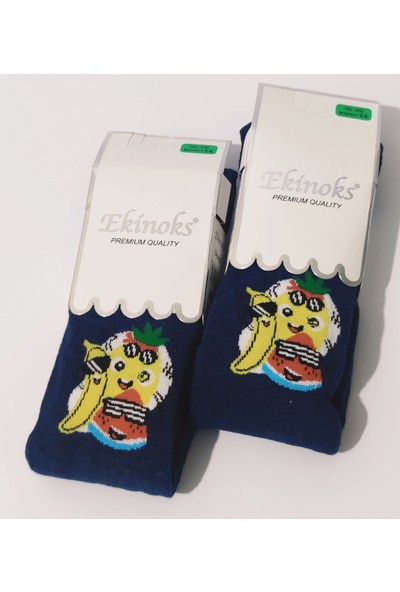 Ekinoks Sock Ananas Muz Desenli Erkek Külotlu Çorap