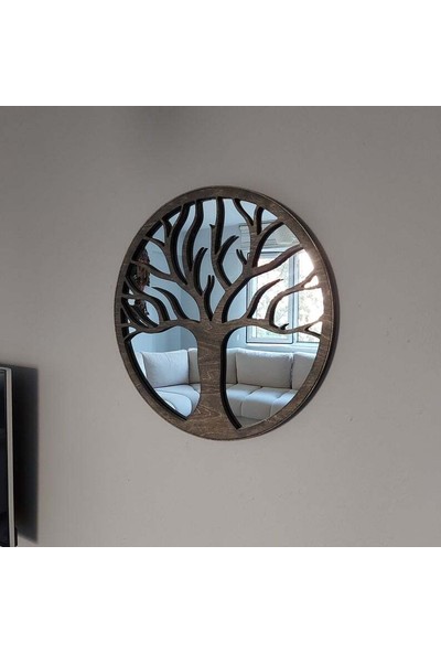 Ahşap-Aynalı Pleksi Hayat Ağacı Duvar Dekoru