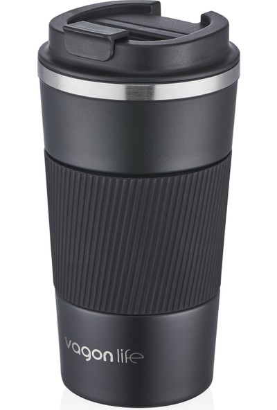 Vagonlife Fiftyfifty Mug 510ML Silikon Gövde Kahve Bardağı 4/6 Saat Sıcak/soğuk Vagonlife Fiftyfifty Mug 510ML Silikon Gövde Kahve Bardağı 4/6 Saat Sıcak/soğuk