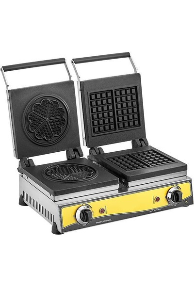 Kutlu 16 cm Çiçek + Kare Çiftli Waffle Makinesi Kutlu 16 cm Çiçek + Kare Çiftli Waffle Makinesi