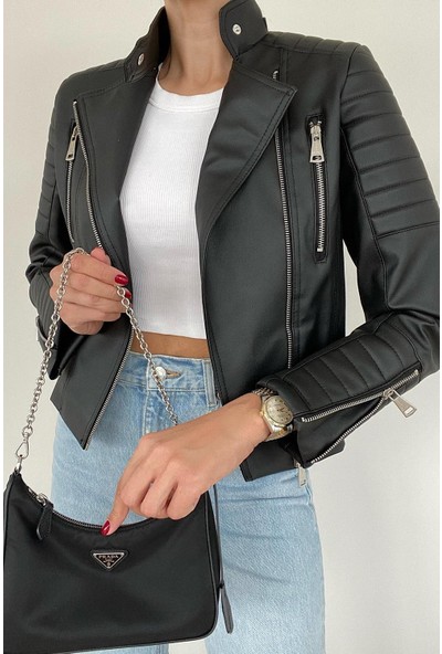 Aslook Deri Bıker Ceket