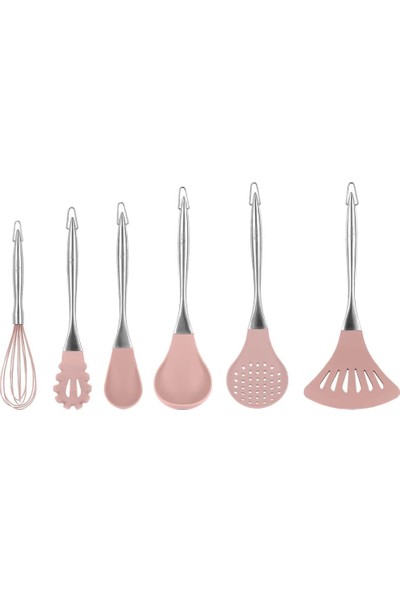 Aryıldız 6 Parça Slikon Servis Seti - Pudra