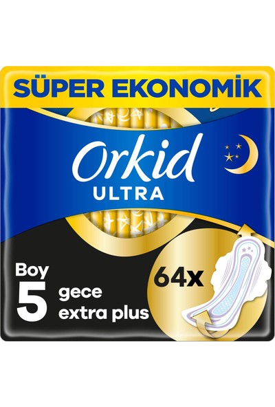 Orkid Ultra Extra Dörtlü Gece Extra Plus Dörtlü Paket 64 Ped Orkid Ultra Extra Dörtlü Gece Extra Plus Dörtlü Paket 64 Ped