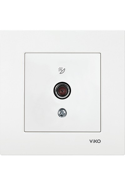 Viko Karre Uydu Prizi F Konnektörlü Geçişli (10DB) Beyaz Çerçeve Dahil