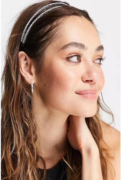 Bahels Kadın Gümüş Özel Tasarım Kristal Taşlı 2'li Taç