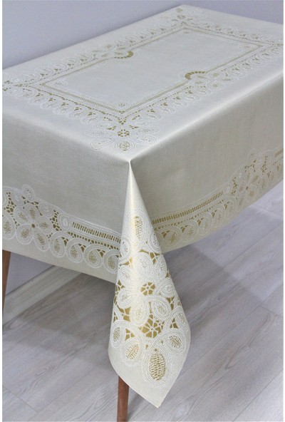 Dede Ev Tekstil Elyaf Astarlı Silinebilir Pvc 120x160 Hazır Muşamba Masa Örtüsü - Doradüzzincir