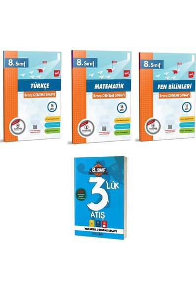 Özde Bir Yayınları 8. Sınıf Branş Denemesi Seti ( Türkçe Matematik Fen ) + Oscar 3’ Lük Yeni Nesil LGS Denemesi Özde Bir Yayınları 8. Sınıf Branş Denemesi Seti ( Türkçe Matematik Fen ) + Oscar 3’ Lük Yeni Nesil LGS Denemesi