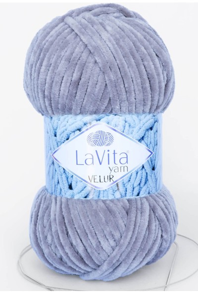Lavita Yarn Velur Baby Kadife Ip Amigurumi El Örgü Ipi Taka Yarn (6001-GRI)
