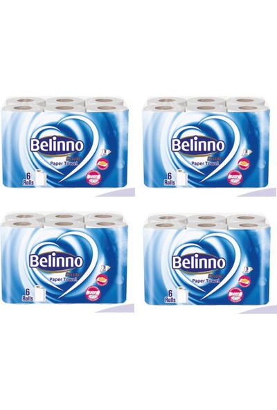 Belinno Deluxe Havlu 3 Katlı 85 Yaprak 6 Rulo 4'lü Belinno Deluxe Havlu 3 Katlı 85 Yaprak 6 Rulo 4'lü
