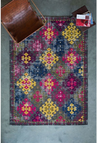 Karnaval Ibıza Dekoratif Dijital Baskı Desenli Apex Kilim