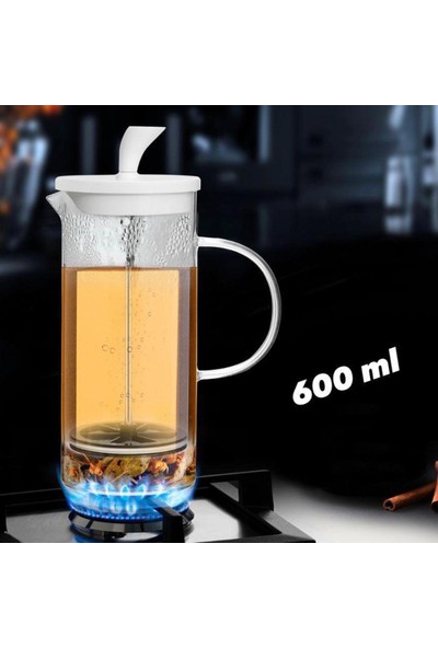 İly Isıya Dayanıklı Borosilikat Cam French Press Coffee Maker (600 ml) İly Isıya Dayanıklı Borosilikat Cam French Press Coffee Maker (600 ml)
