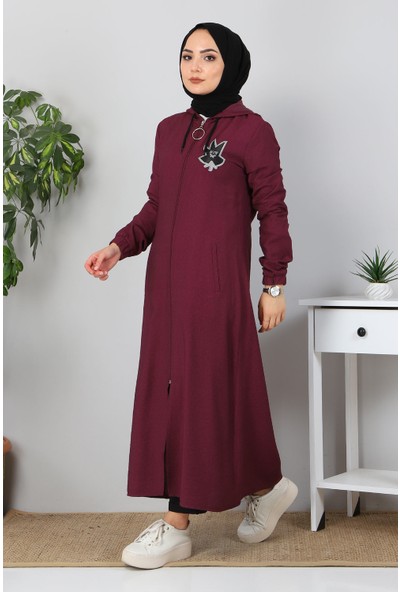 Fermuarlı Bağcıklı Kap Mürdüm