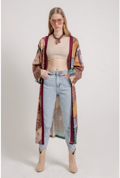 Açelya Okcu Patchwork Desen Kimona