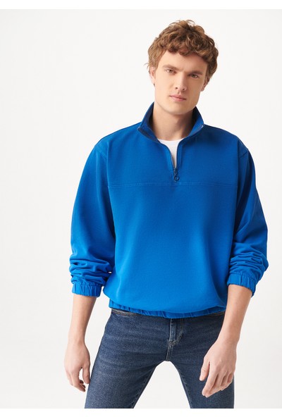 Mavi Erkek Fermuarlı Mavi Sweatshirt 0610266-70913