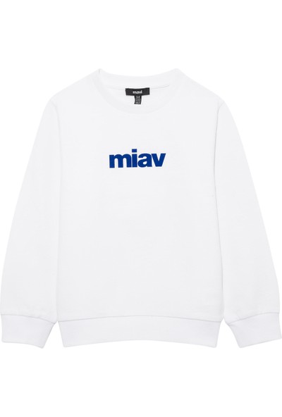 Mavi Erkek Çocuk Miav Baskılı Beyaz Sweatshirt 6610031-620