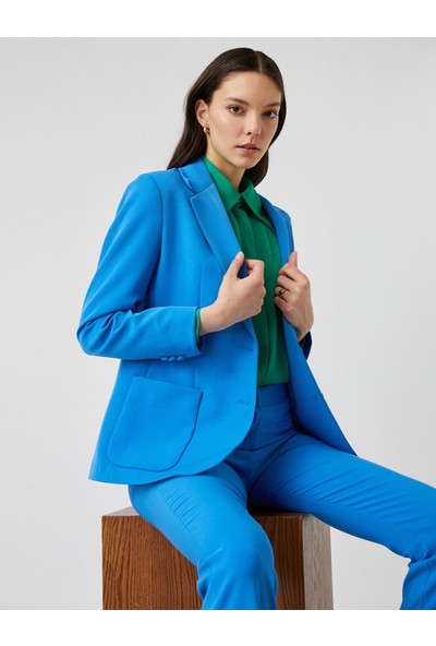 Koton Kruvaze Yaka Cepli Ceket