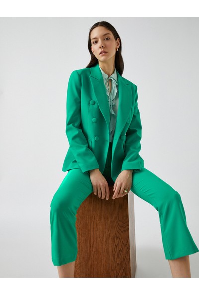 Koton Kruvaze Düğmeli Katlı Yaka Blazer Ceket
