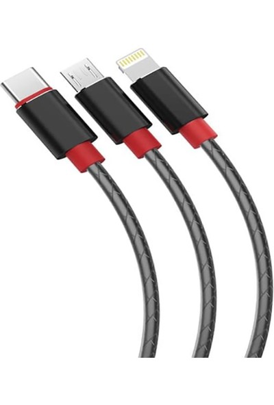 Vendas Xipin LX20 3 In 1 1.2 Metre 2.4A Data ve Şarj Kablosu