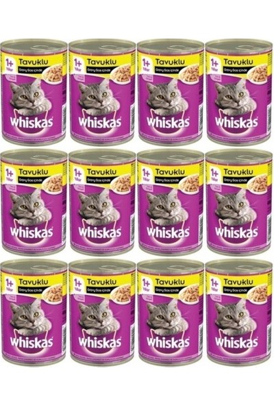 Whiskas 12 Adet Sos Içinde Tavuklu Yetişkin Kedi Konservesi 400GR Whiskas 12 Adet Sos Içinde Tavuklu Yetişkin Kedi Konservesi 400GR