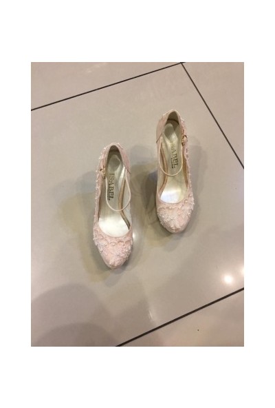 İsabel Baby Gelin+Abiye Pudro Renkli Taşlı Boncuklu Platformlu Ince Topuk Topuk Boyu 11 cm İsabel Baby Gelin+Abiye Pudro Renkli Taşlı Boncuklu Platformlu Ince Topuk Topuk Boyu 11 cm