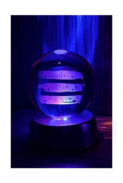 Ascellus 3D Believe Dream Shine Işıklı Cam Küre