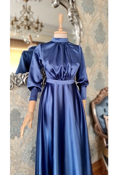 Moda Makko Modamakko Yakada Büzgü Detaylı ,tesettür Sade Abiye