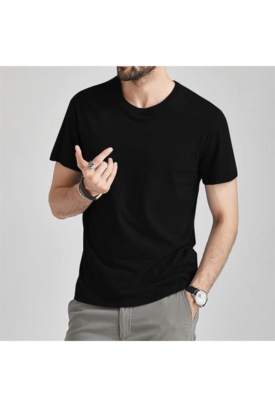 Roxbros Regular Basic Erkek T-Shirt Likralı Roxbros Regular Basic Erkek T-Shirt Likralı