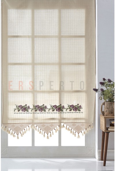 Ersperto Buldan Işi Kanaviçeli Naturel Organik Perde 150X190 cm Ersperto Buldan Işi Kanaviçeli Naturel Organik Perde 150X190 cm