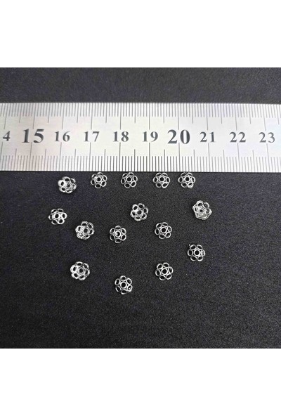 Selderesi 250 Adet Habbe Kapama Tesbih Için Boncuk Alt Üst Şapka Epoksi Çiçek Kapakb