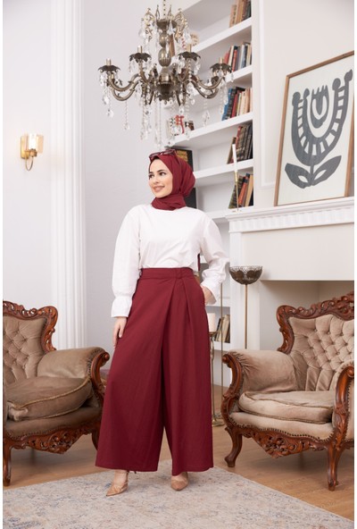 Neways Krep Pantolon Etek Bordo Neways 1073 Neways Krep Pantolon Etek Bordo Neways 1073