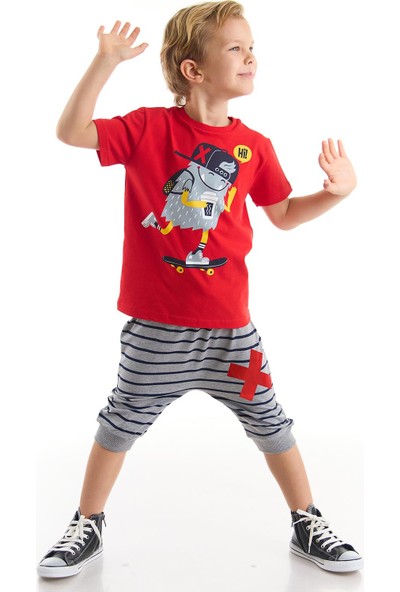 Denokids Hi Kaykay Erkek Çocuk T-Shirt Kapri Takım