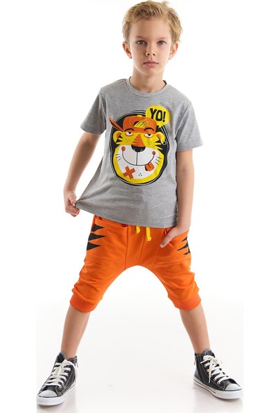 Denokids Yo Kaplan Erkek Çocuk T-Shirt Kapri Takım