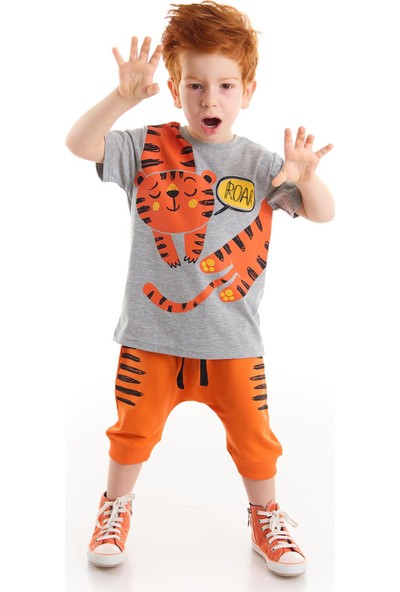 Denokids Roar Kaplan Erkek Çocuk T-Shirt Kapri Takım