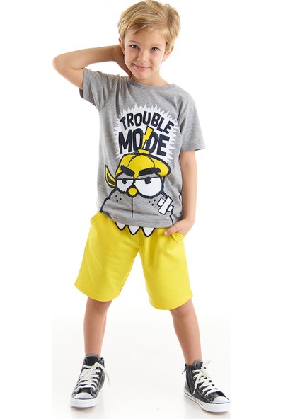 Denokids Trouble Erkek Çocuk T-Shirt Şort Takım