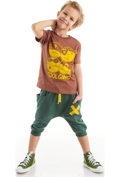 Denokids Cool Gang Erkek Çocuk T-Shirt Kapri Takım Denokids Cool Gang Erkek Çocuk T-Shirt Kapri Takım