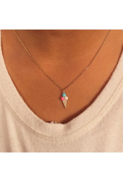 Adil Idil Kuyumculuk Dondurmalı Kız Çocuğu Kolyesi