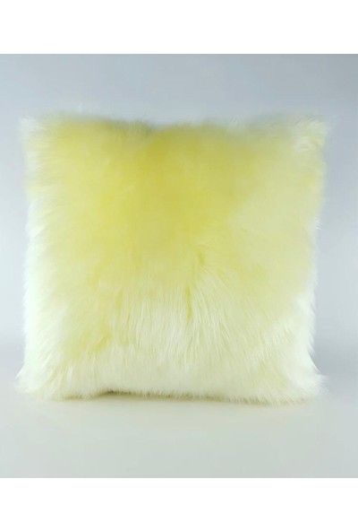 Peluş Kırlent Kılıfı - Sarı